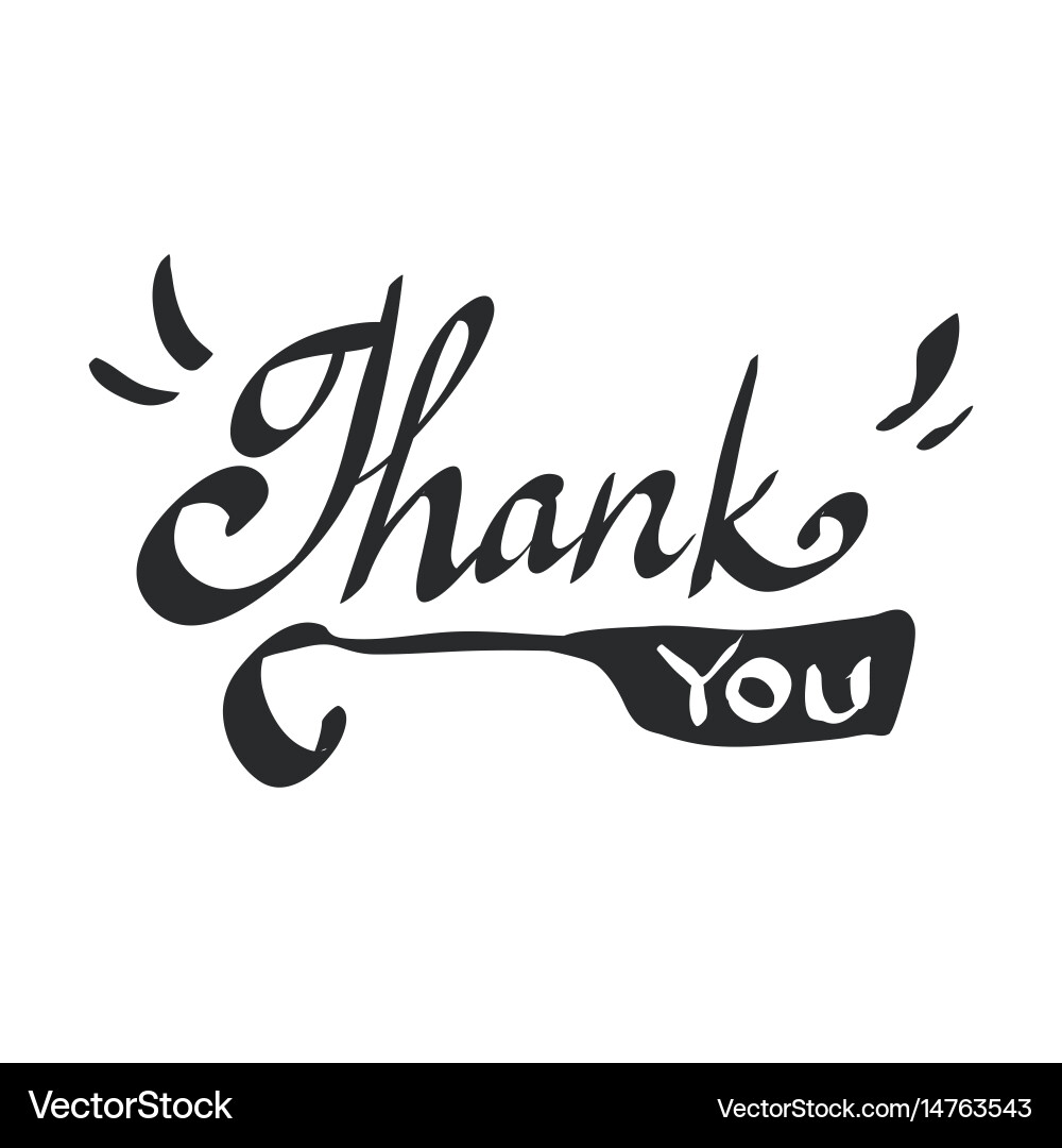 Thank you calligraphy isolated on white background