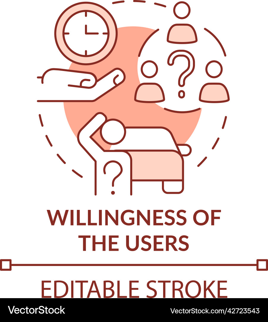 Willingness of users red concept icon Royalty Free Vector