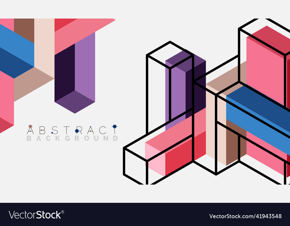 Abstract background 3d cubes cubic elements Vector Image