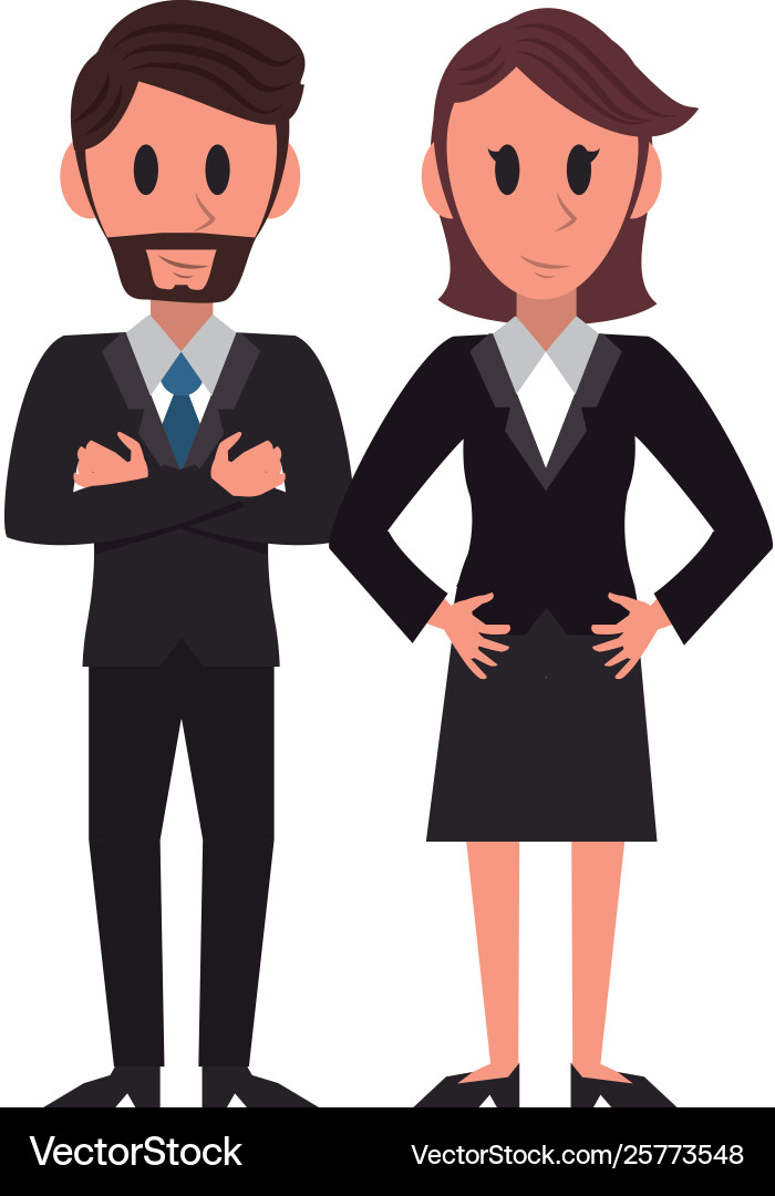 Executive business couple cartoon isolated Vector Image