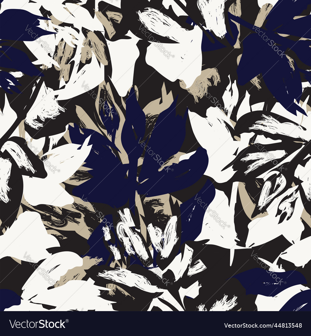 Floral brush strokes seamless pattern design Vector Image