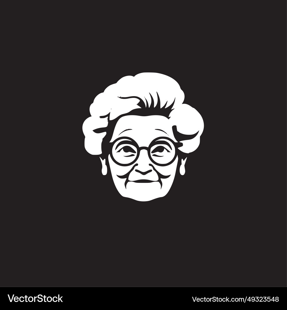 Grandma - minimalist and flat logo Royalty Free Vector Image