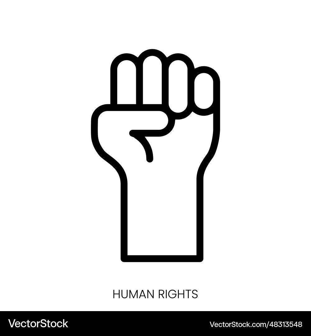 Human rights icon line art style design isolated Vector Image