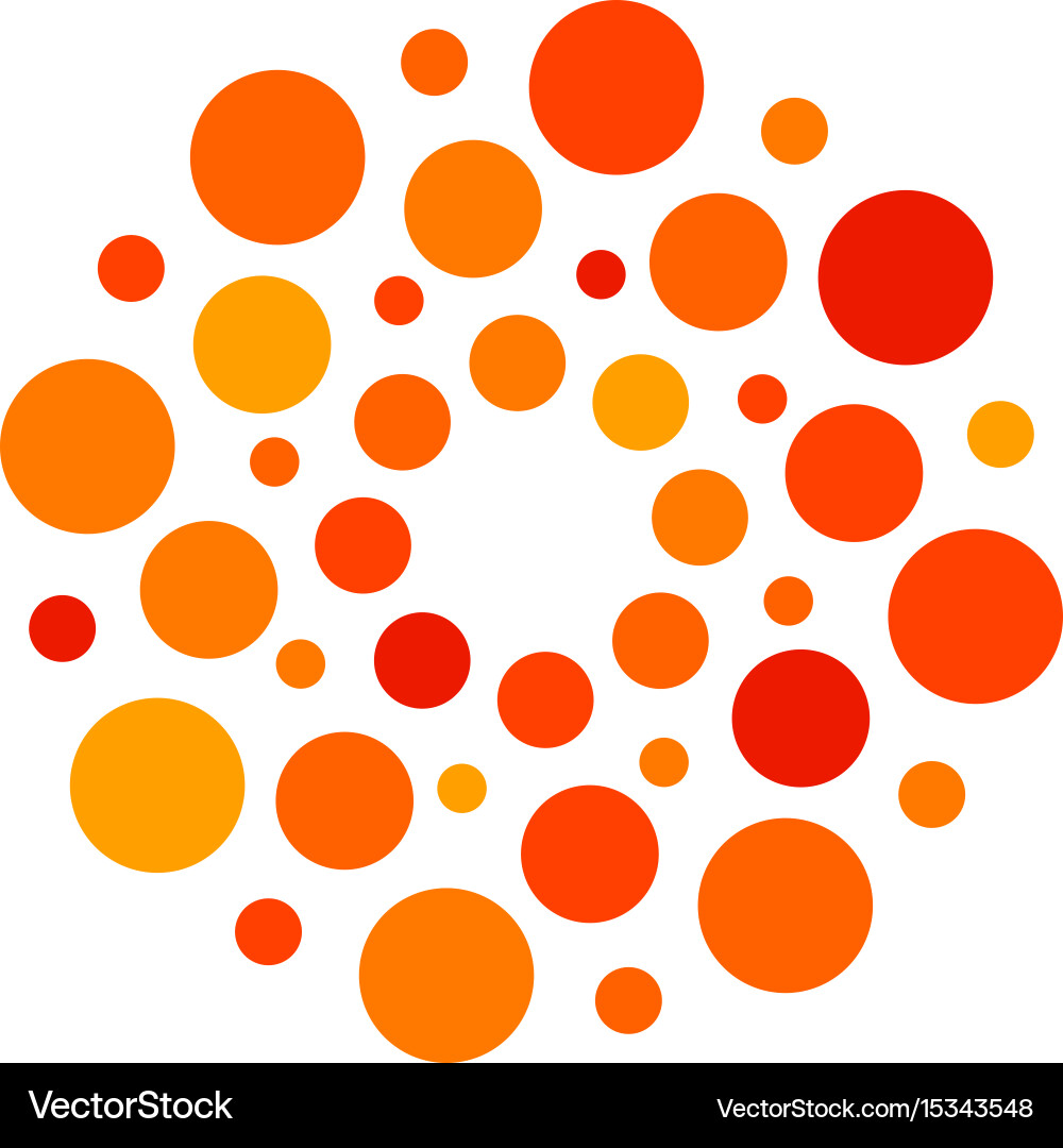 Isolated abstract round shape orange and red color