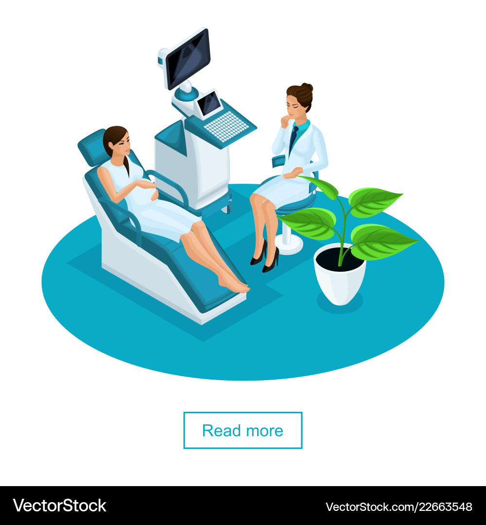 Isometric observation concepts in hospital Vector Image