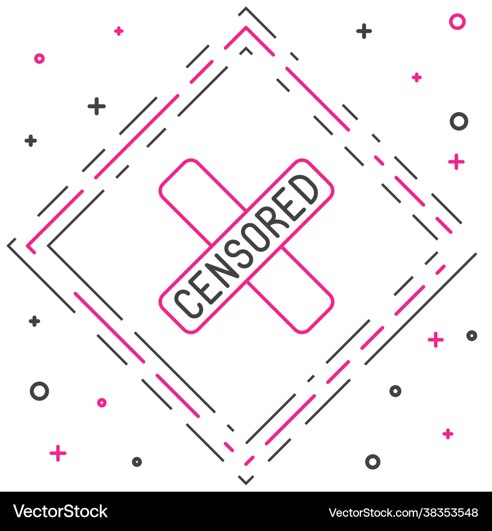 Line censored stamp icon isolated on white Vector Image