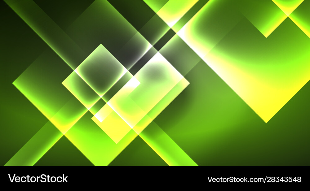 Neon shiny color squares on black modern template Vector Image