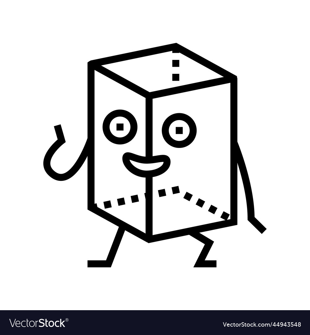 Prism geometric shape character line icon Vector Image Prism geometric shape character line icon Vector Image