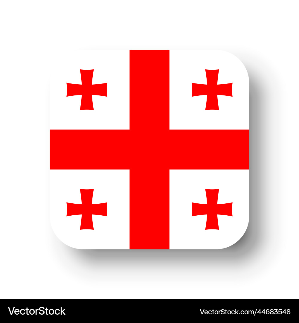 Rounded square flag of georgia Royalty Free Vector Image