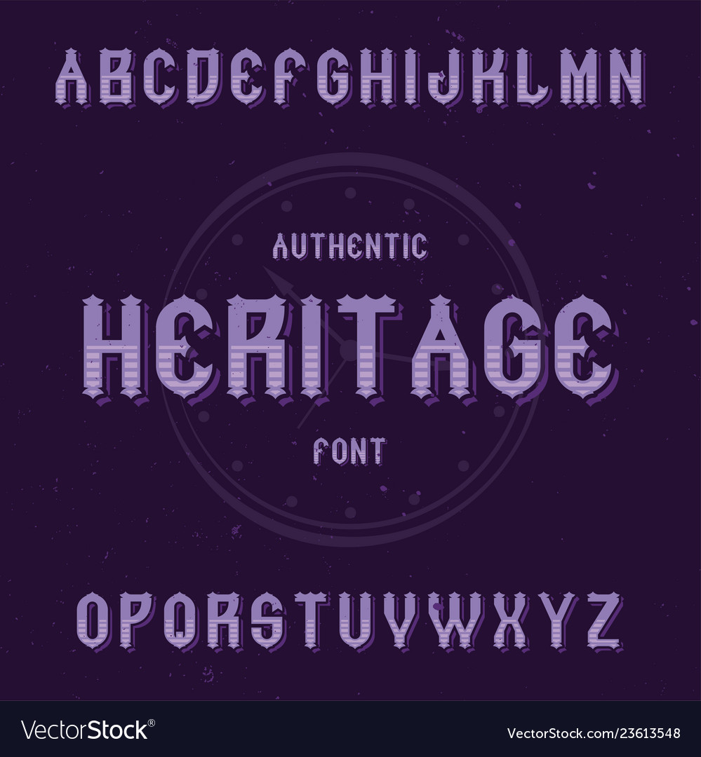 vintage-label-font-named-heritage-royalty-free-vector-image