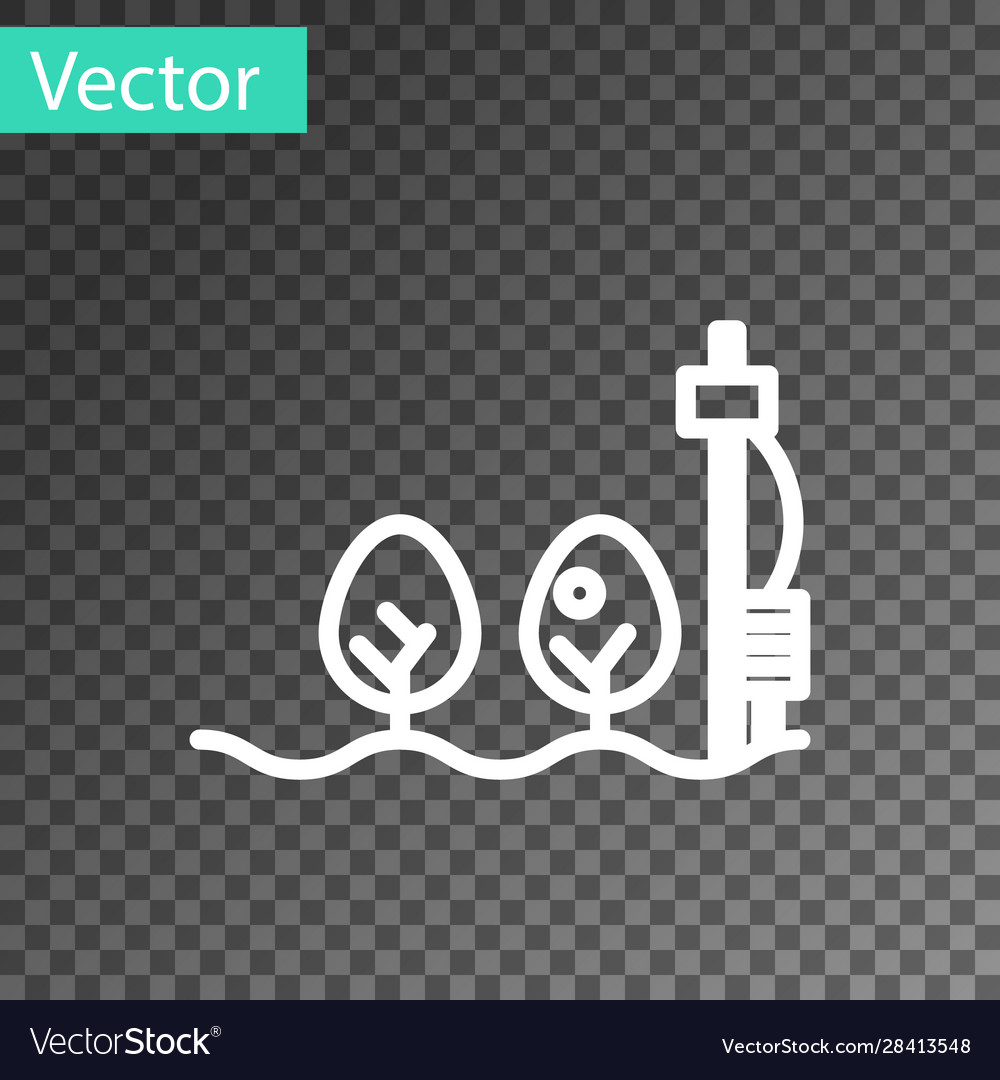 White line standalone sensor and plant icon Vector Image