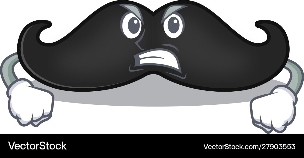 Angry mustache with in cartoon shape Royalty Free Vector