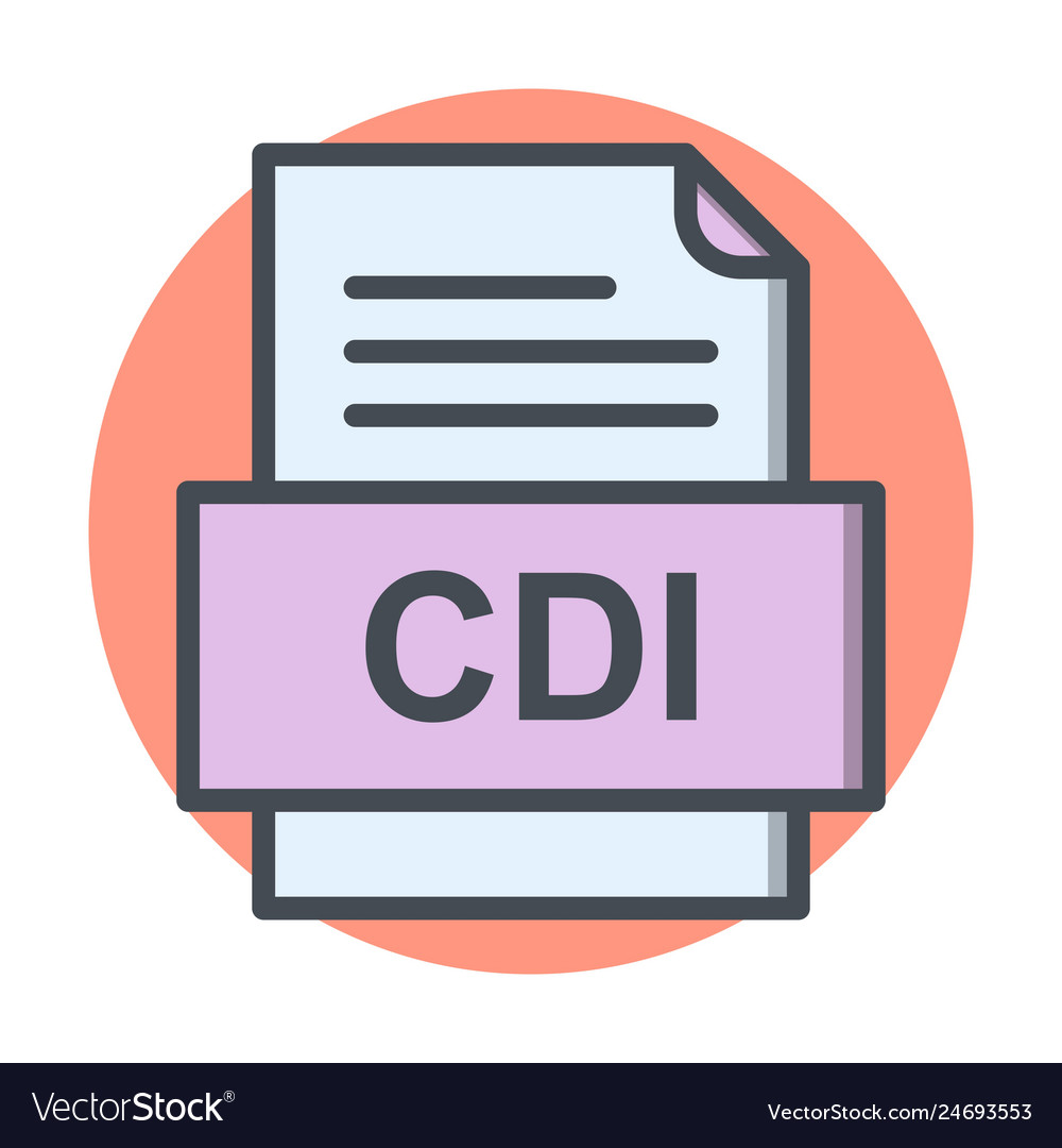 Cdi file document icon Royalty Free Vector Image