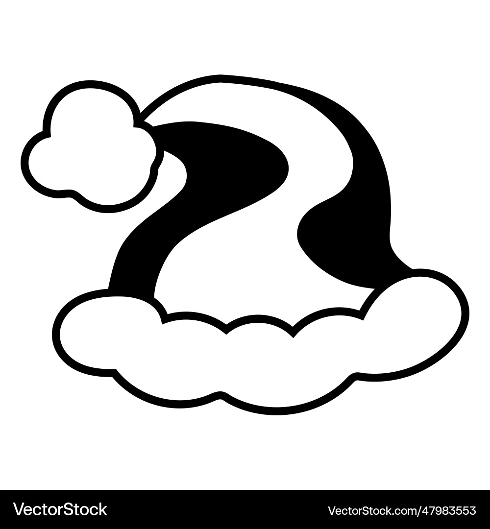 Christmas santa hat icon outline Royalty Free Vector Image