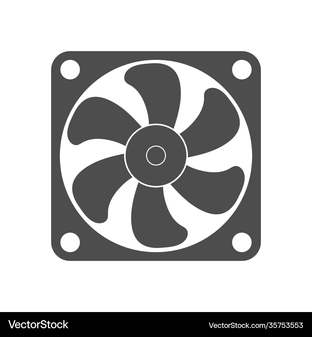 Cooling fan simple icon isolated on a white Vector Image