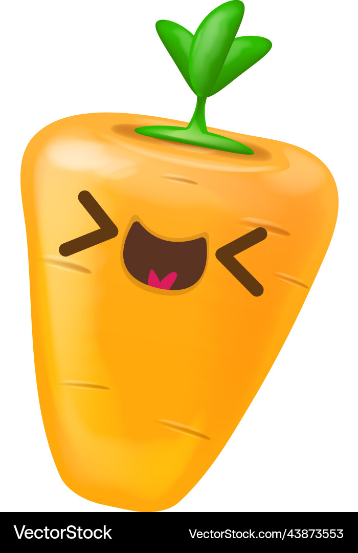 Cute smiling carrot isolated on white background Vector Image