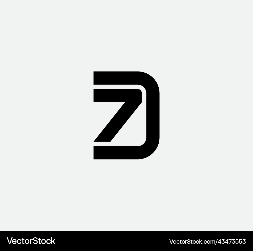 D7 or 7d - elegant universal sign graphic symbol Vector Image