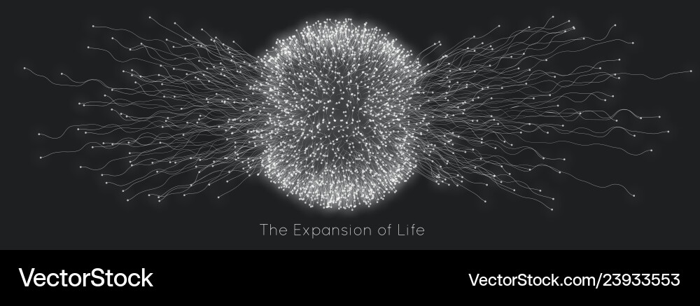Expansion of life sphere explosion Royalty Free Vector Image
