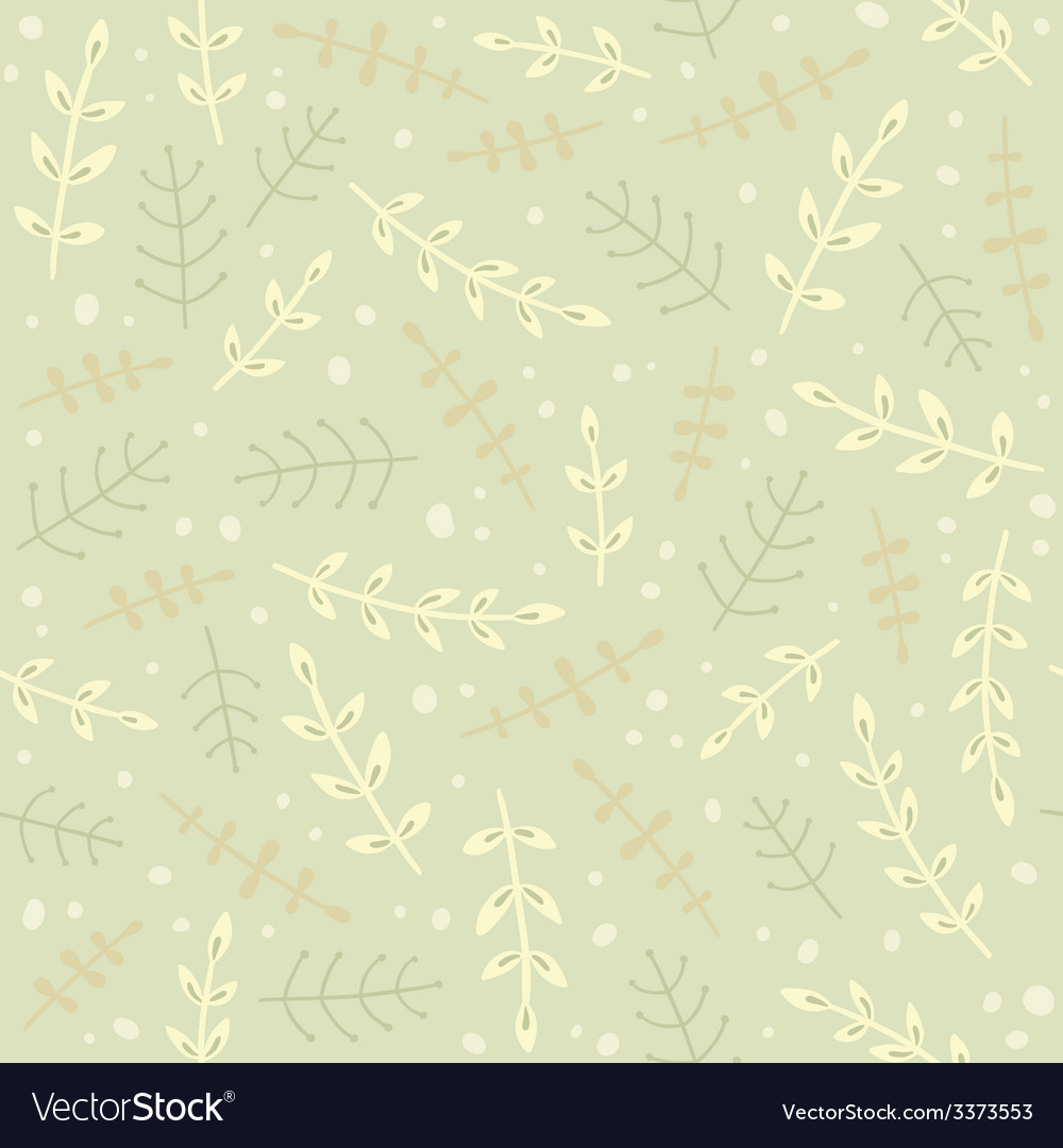 Green branches seamless pattern Royalty Free Vector Image