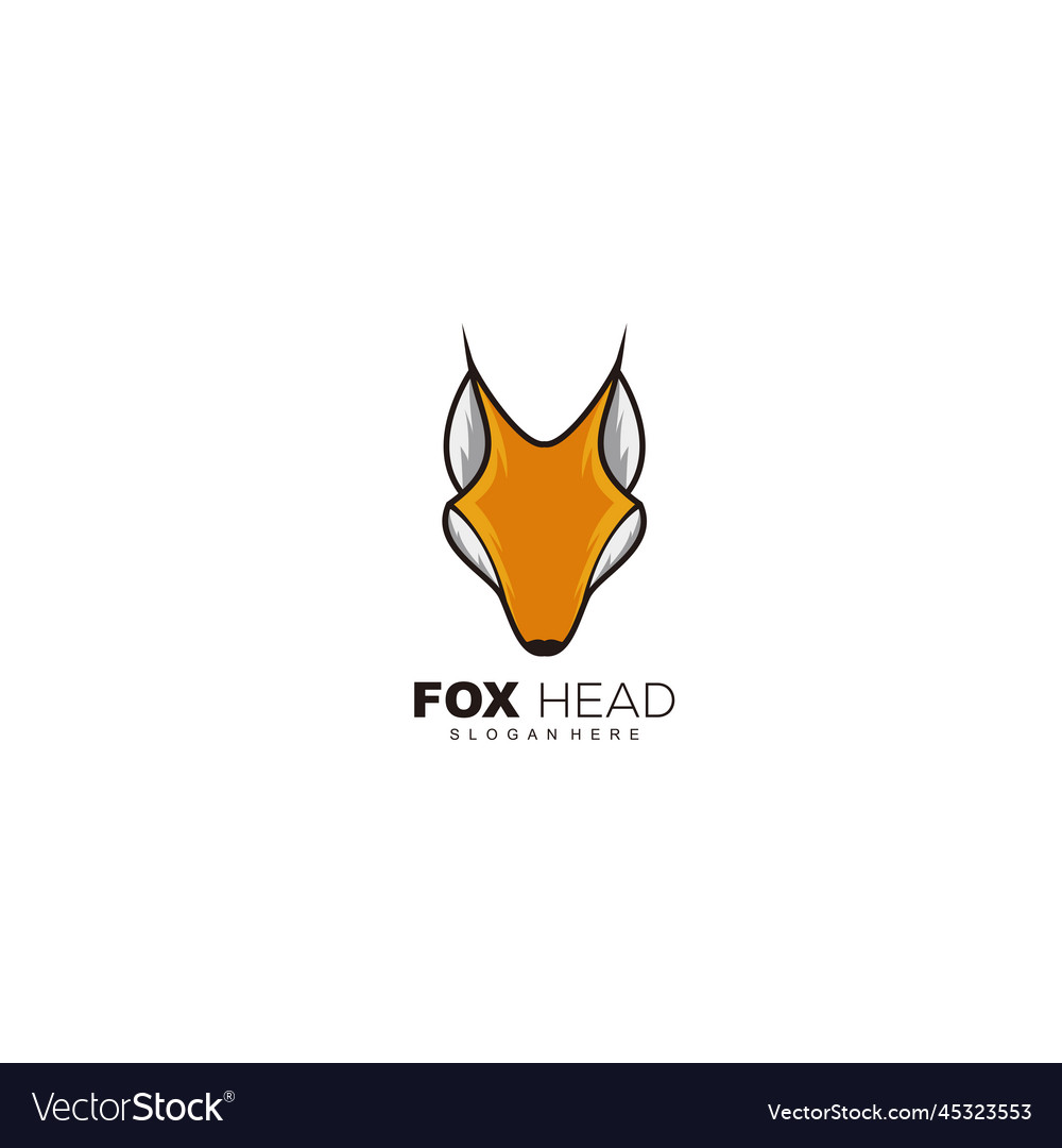 Head fox logo template design Royalty Free Vector Image