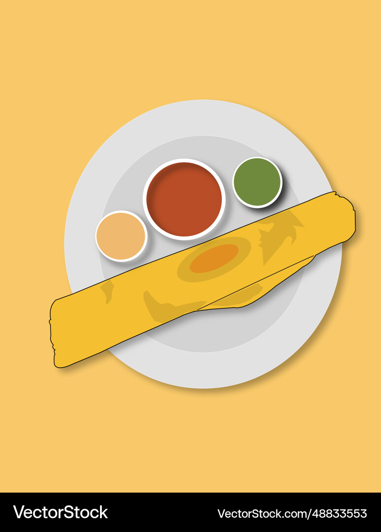 Image of masala dosa Royalty Free Vector Image