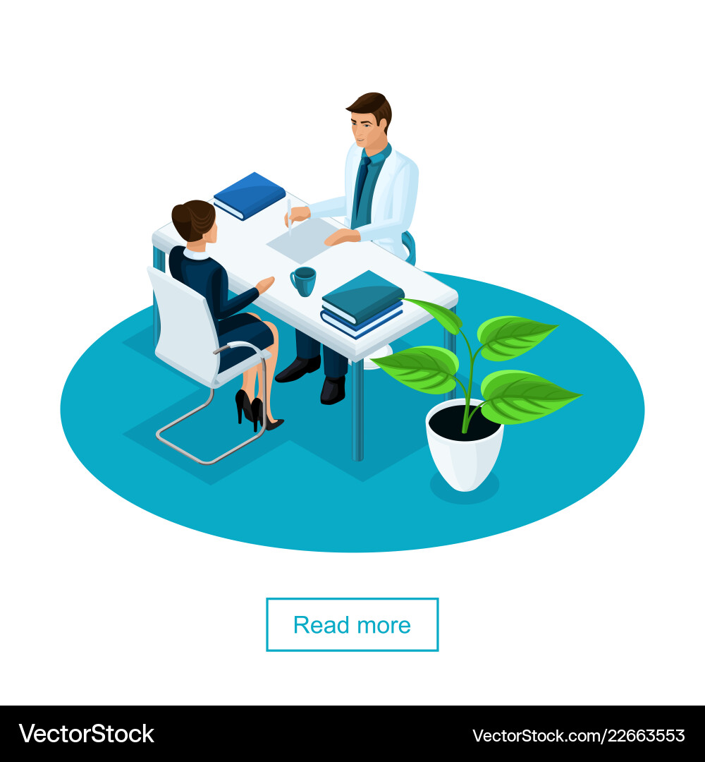 Isometric observation concepts in hospital Vector Image