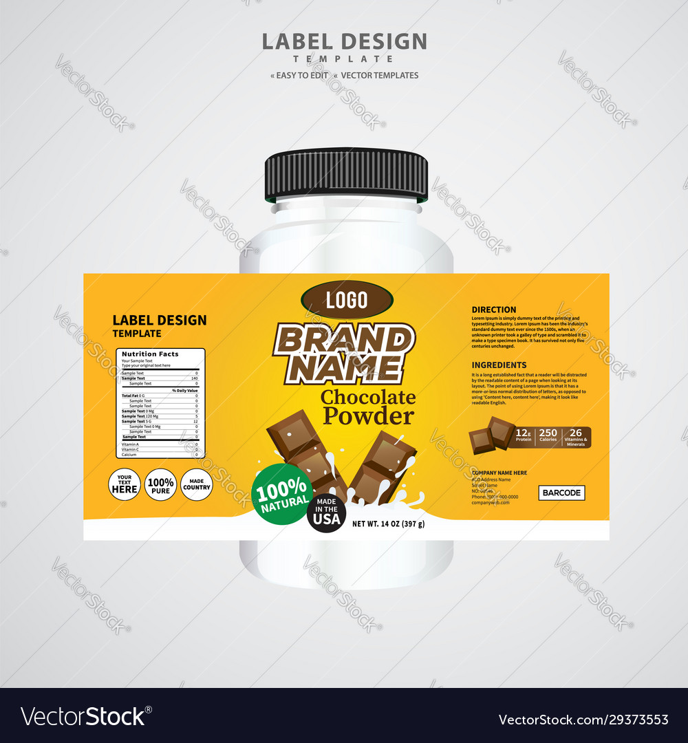 Label and packaging template design Royalty Free Vector