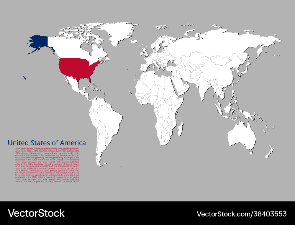Map united states america highlighted Royalty Free Vector