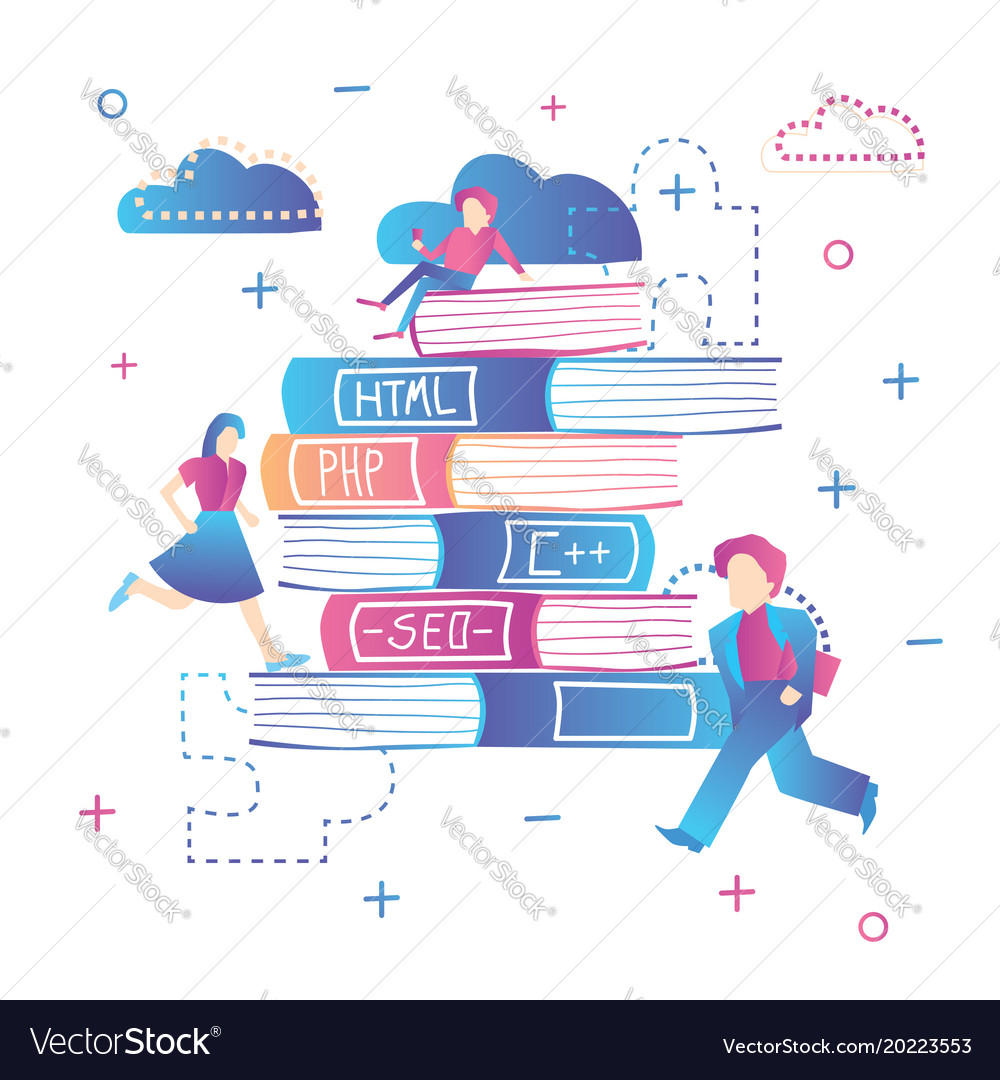 Online education learning web design coding Vector Image