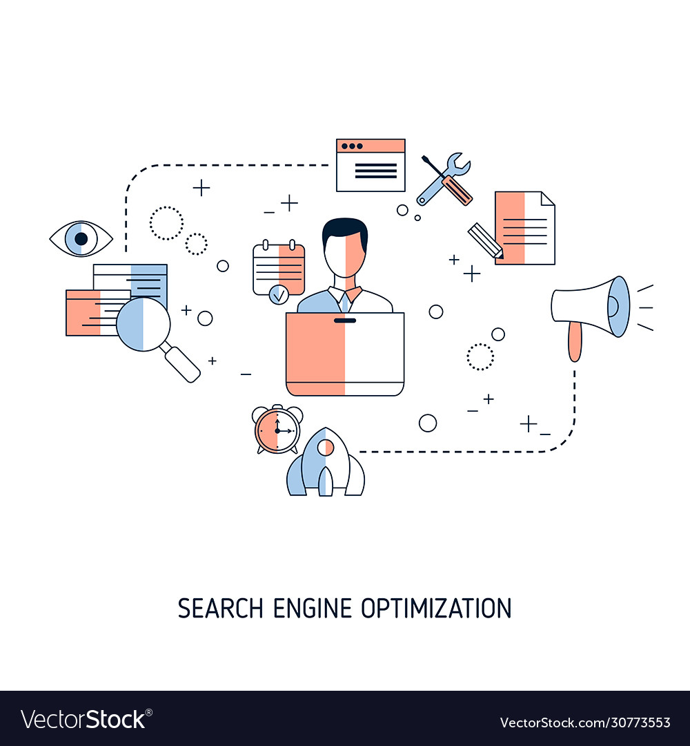 Search engine optimization concept Royalty Free Vector Image