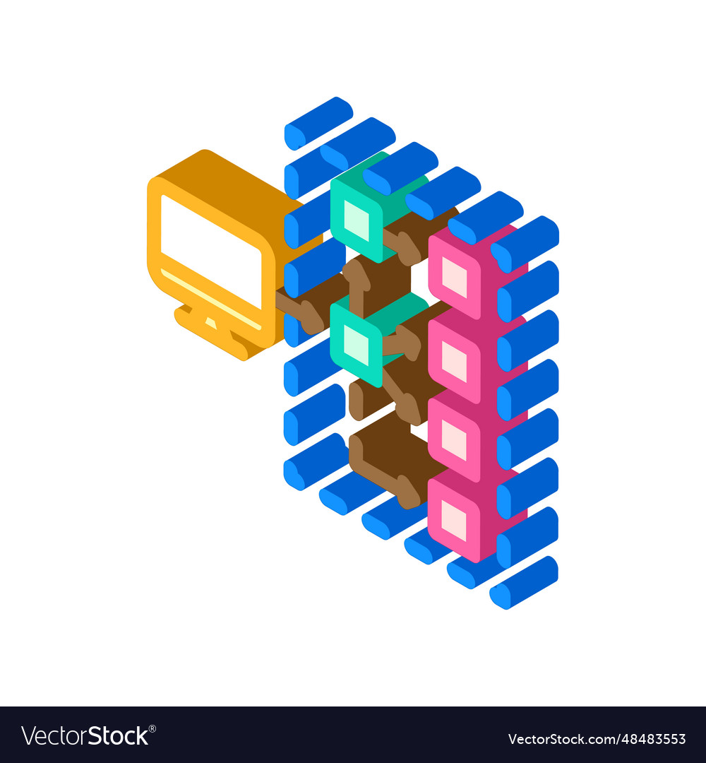 Serverless Architecture Software Isometric Icon Vector Image