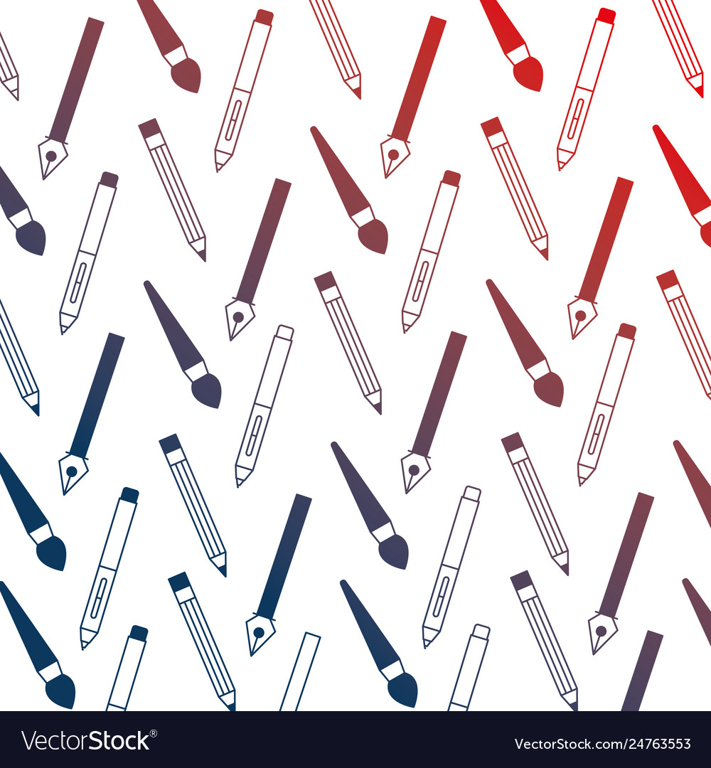 Set school supplies pattern Royalty Free Vector Image