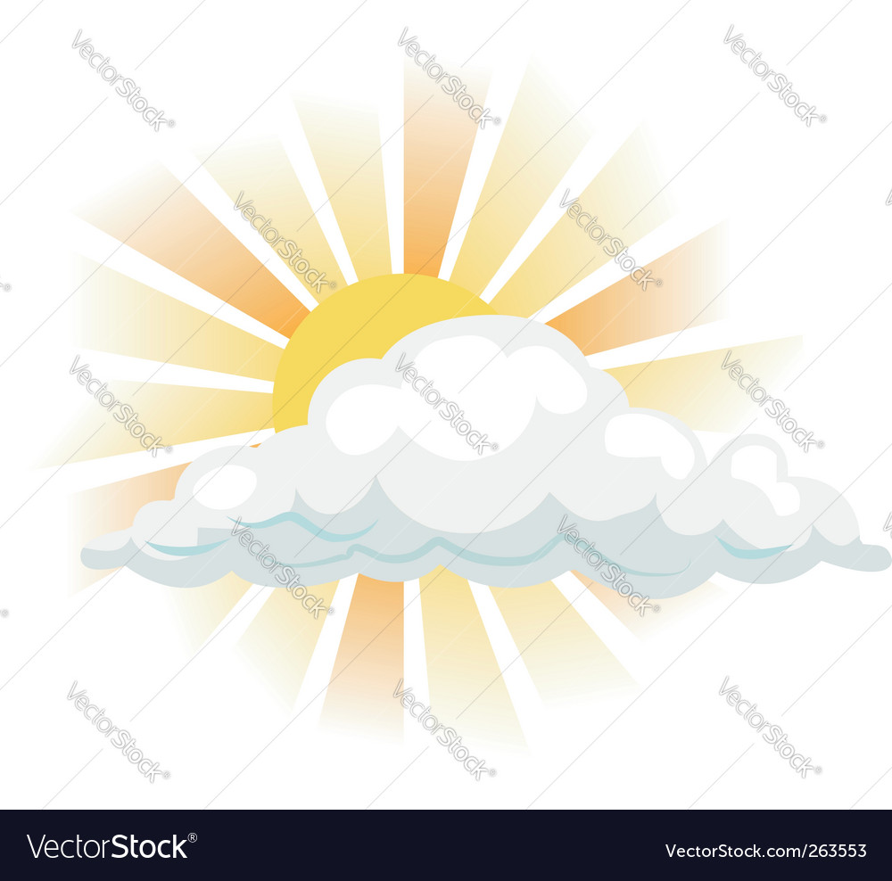 Sun and cloud Royalty Free Vector Image - VectorStock