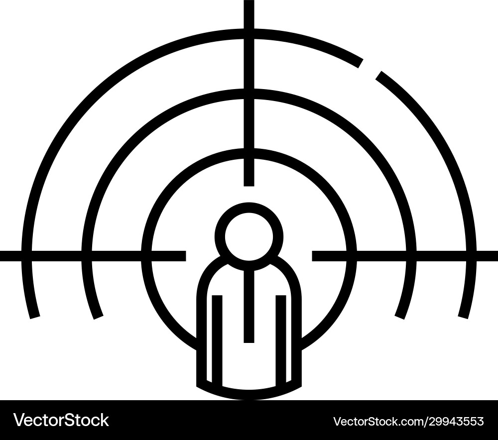 Target line icon concept sign outline Royalty Free Vector