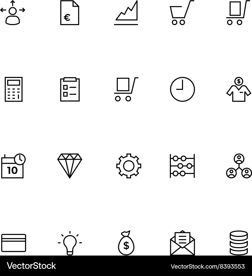 Trade outline icons 2 Royalty Free Vector Image