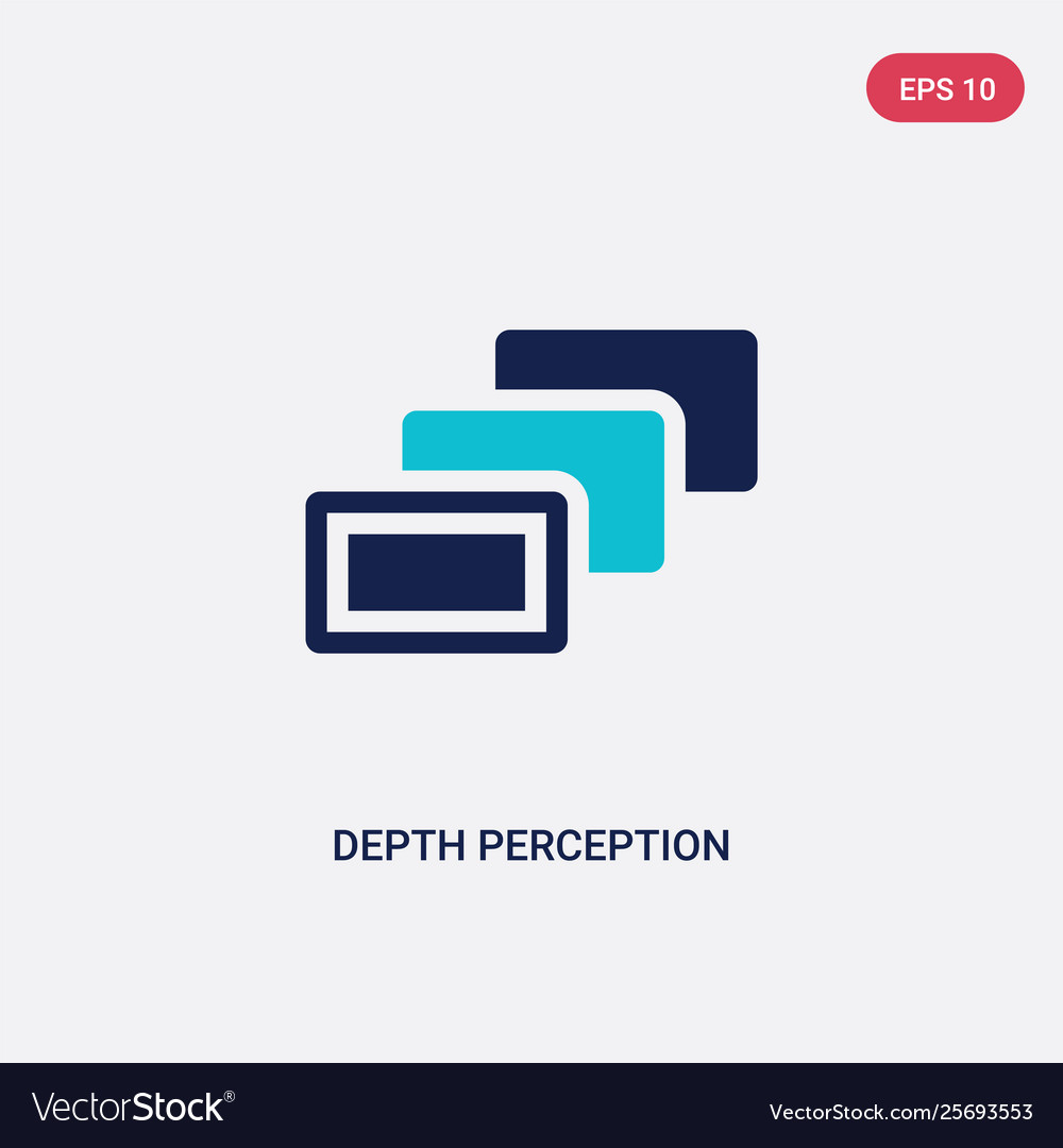 Two color depth perception icon from augmented Vector Image
