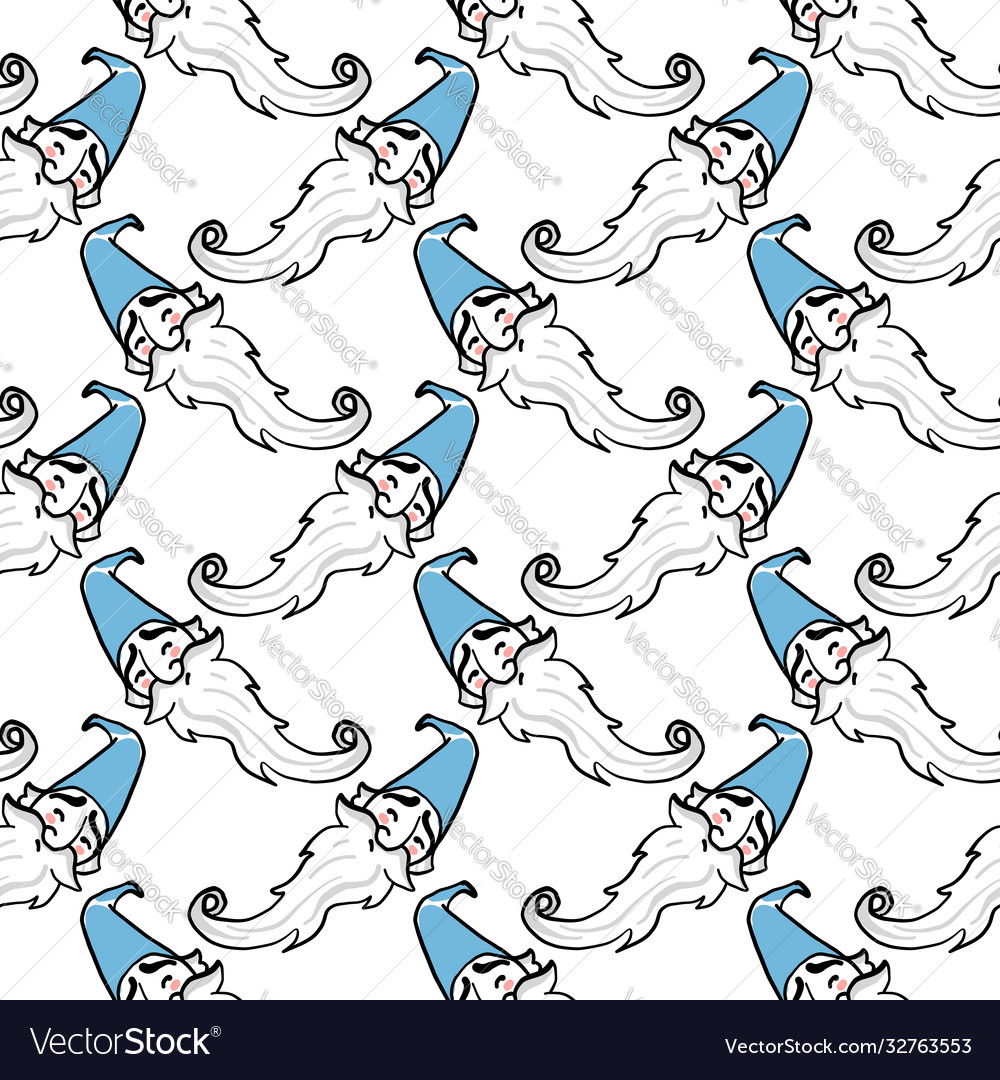 Wizard pattern seamless on white Royalty Free Vector Image