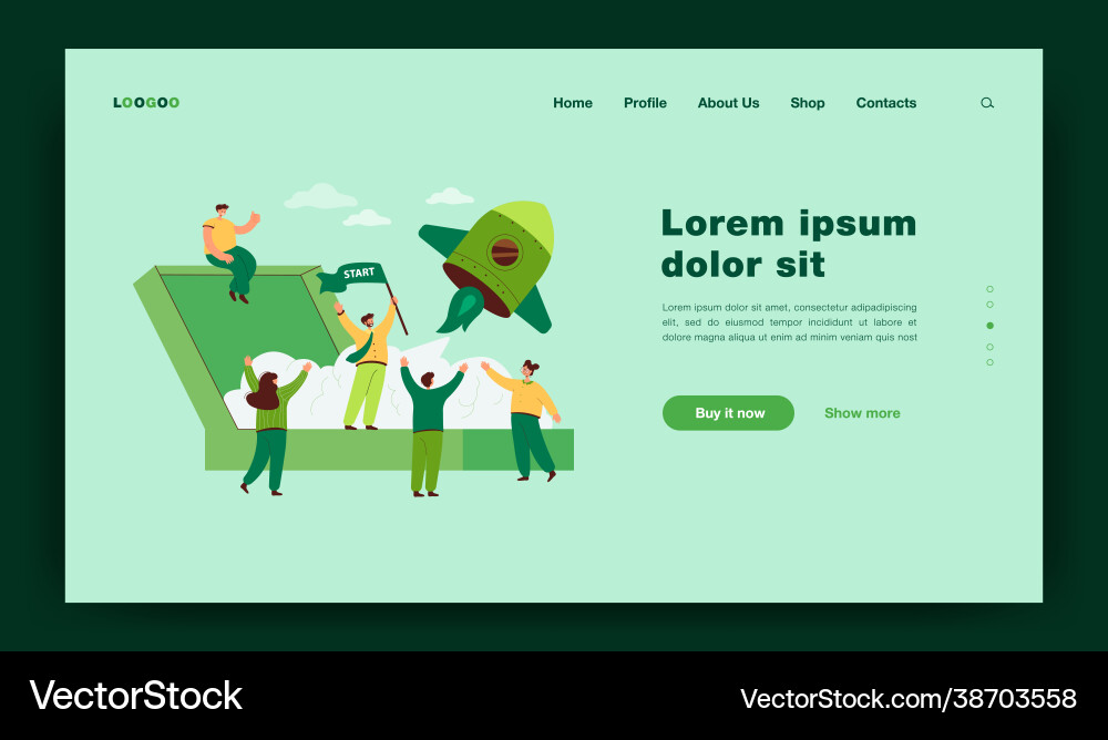 Cartoon launching new business project flat Vector Image