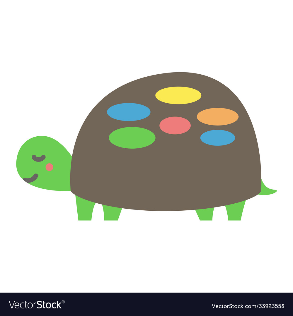 Cute colorful turtle simple childish Royalty Free Vector