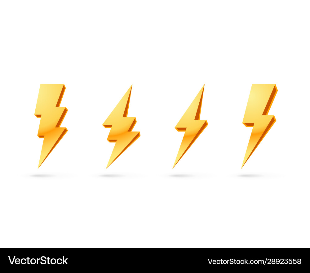 Electric lightning set icons on a white Royalty Free Vector