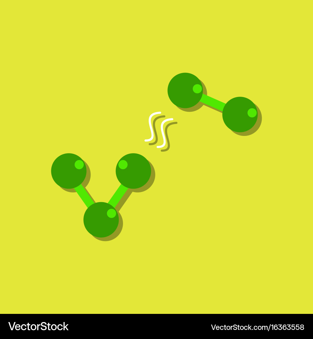 Flat icon design collection molecules Royalty Free Vector