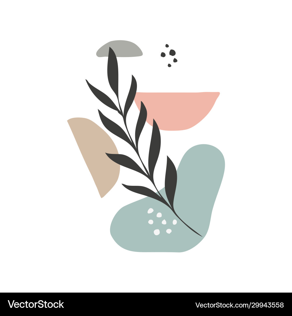 Hand drawn abstract floral background isolated Vector Image
