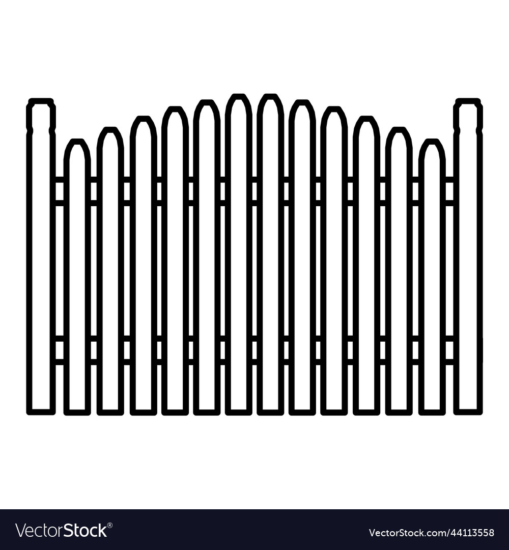 Icon fence line and outline wooden design symbol Vector Image