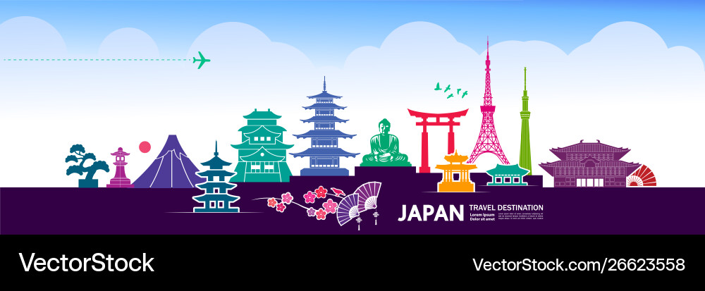 Japan travel destination Royalty Free Vector Image