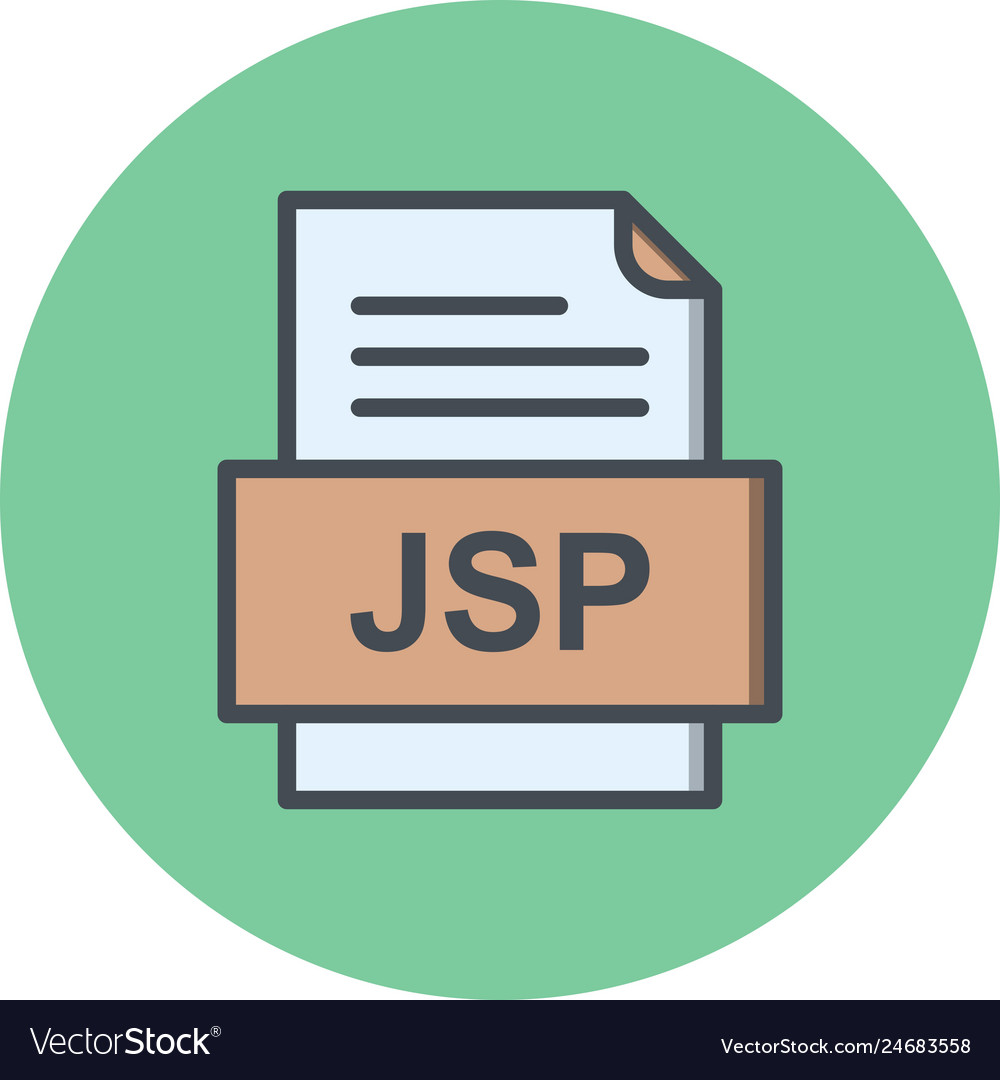 Jsp file document icon Royalty Free Vector Image