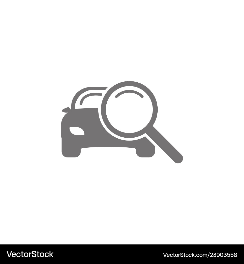 Magnifying glass with a car icon Royalty Free Vector Image