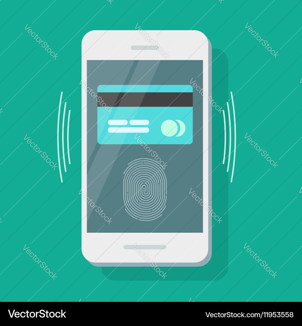 Mobile phone payment security credit card Vector Image