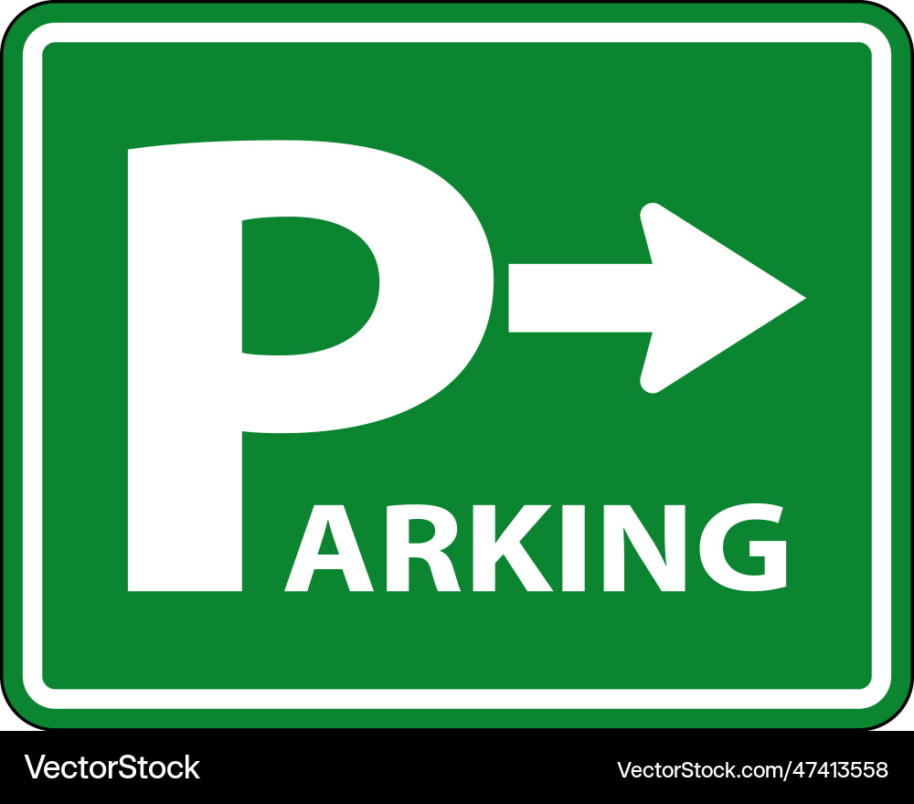 Parking area left arrow sign on white background Vector Image