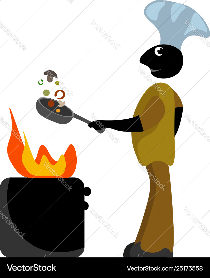 Portrait a chef cooking or color Royalty Free Vector Image