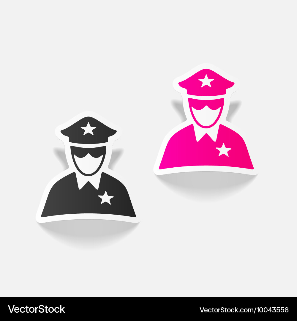 Realistic design element police officer Royalty Free Vector